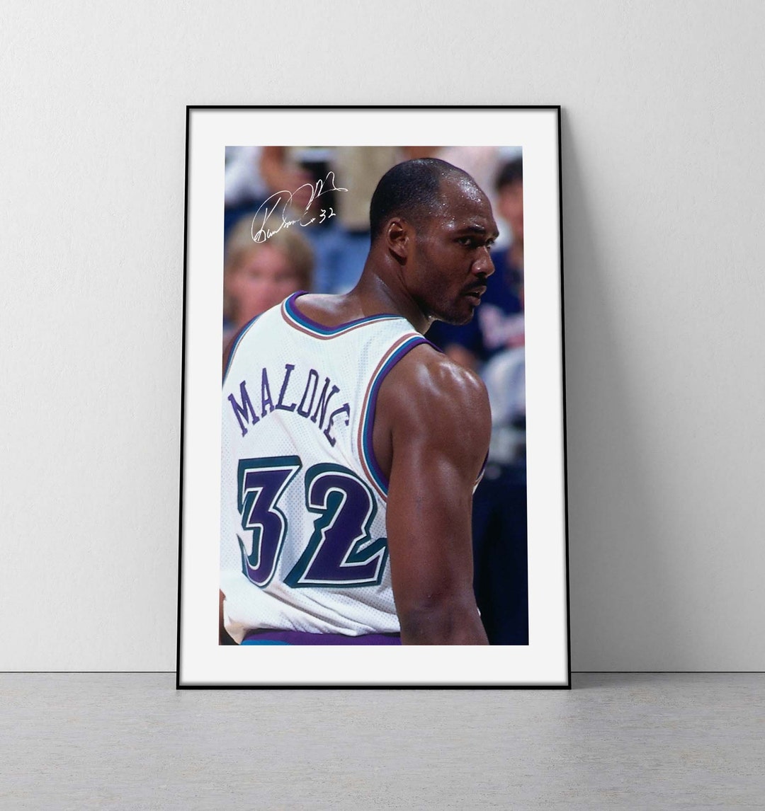 Karl Malone Poster Karl Malone Utah Jazz Poster Karl Malone Autograph ...
