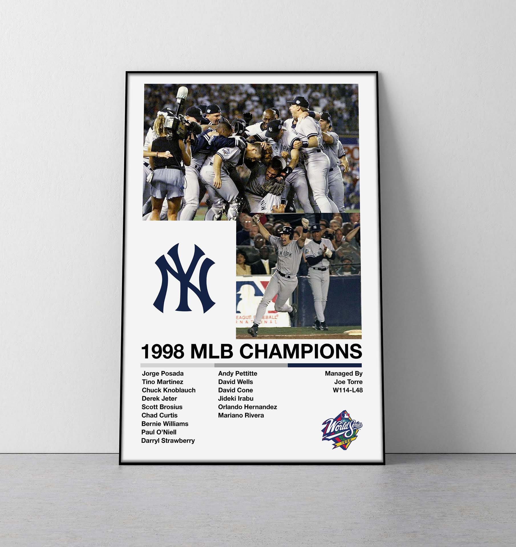 New York Yankees 1998 World Series Poster Yankees Mlb Championship ...