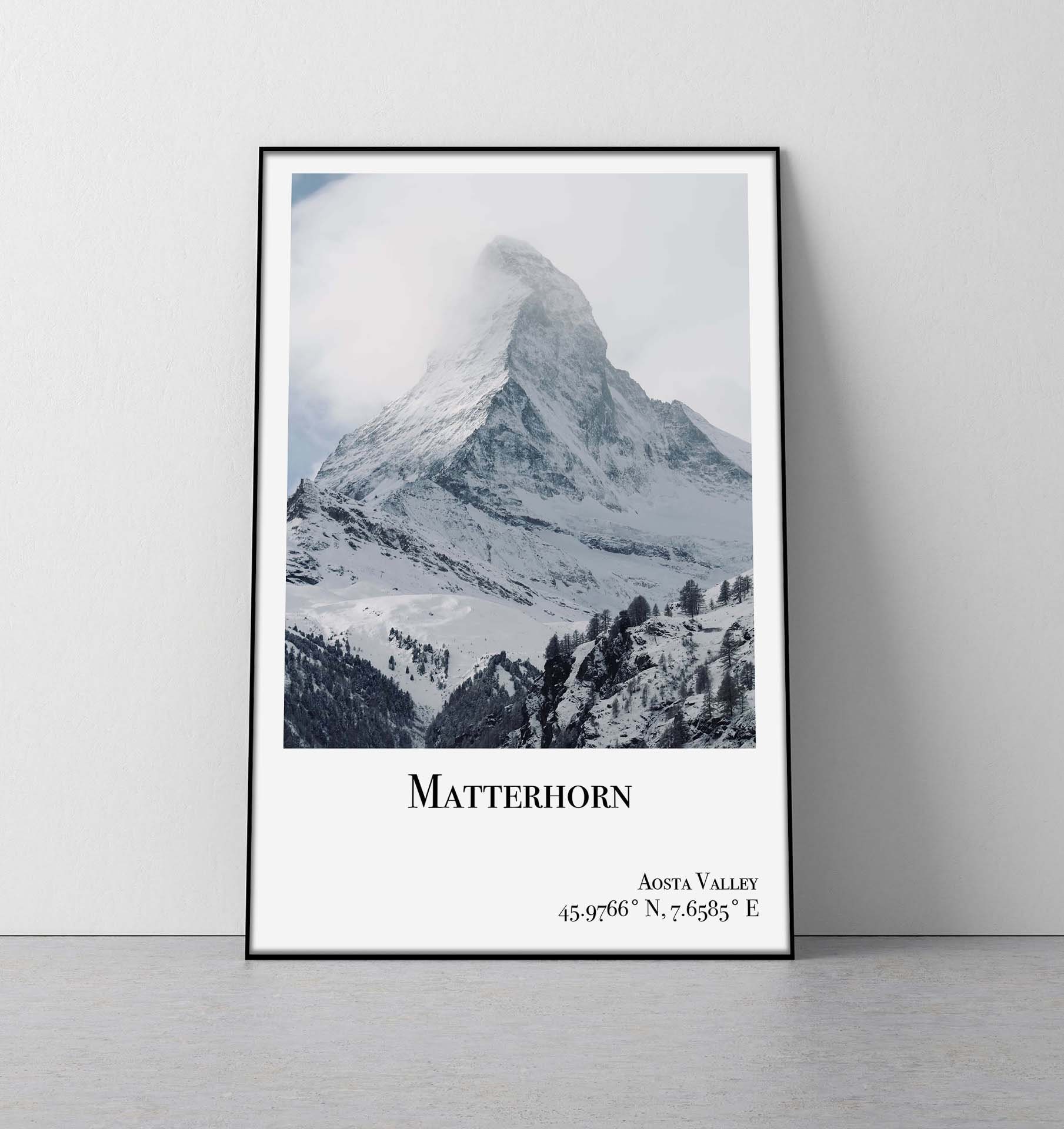 Matterhorn Poster Matterhorn Print Alps Poster Matterhorn Mountain ...