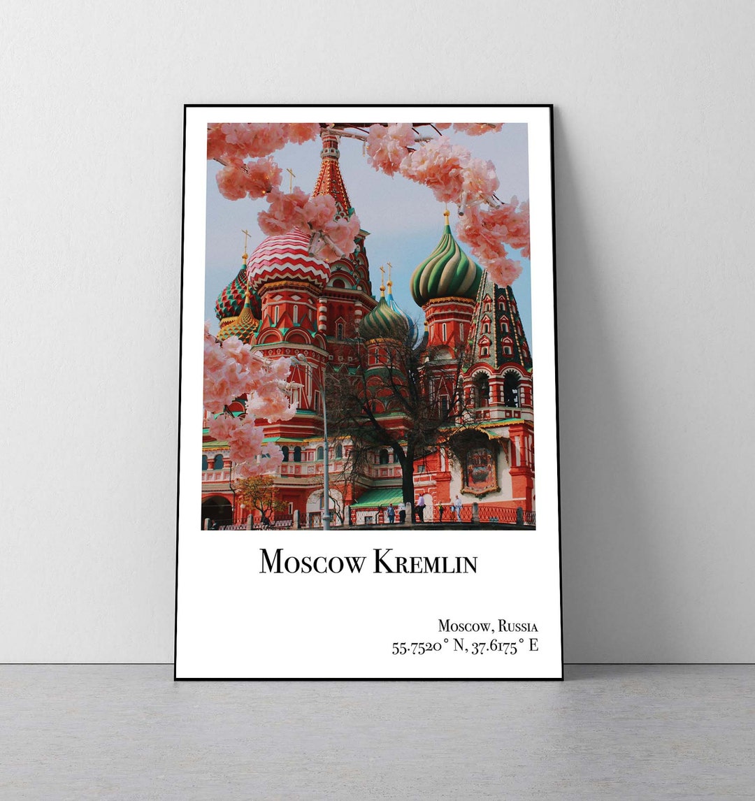 Moscow Kremlin Poster St Basils Cathedral Poster Moscow Russia Print ...