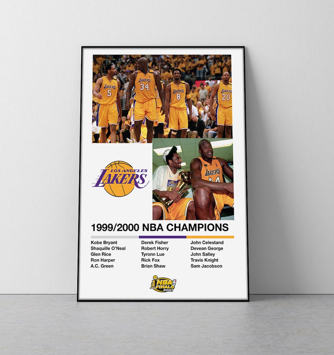Lakers 2000 NBA Champions Poster Los Angelas Lakers 2000 Nba ...