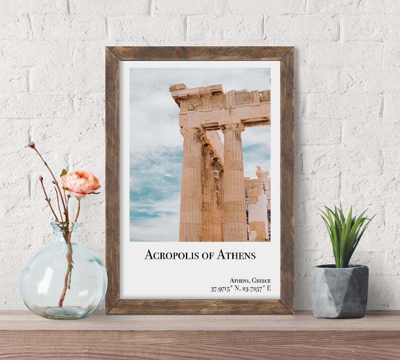 Acropolis Parthenon Poster Athens Print Parthenon Poster Ancient Greece ...