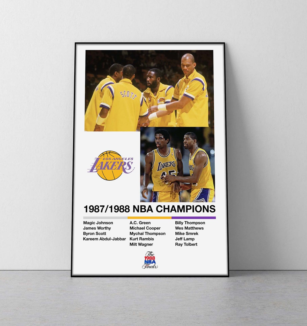 Lakers 1988 NBA Champions Poster Los Angelas Lakers 1988 Nba Finals ...