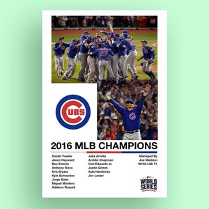 Chicago Cubs 2016 World Series Poster Cubs Mlb Championship Print 2016 ...