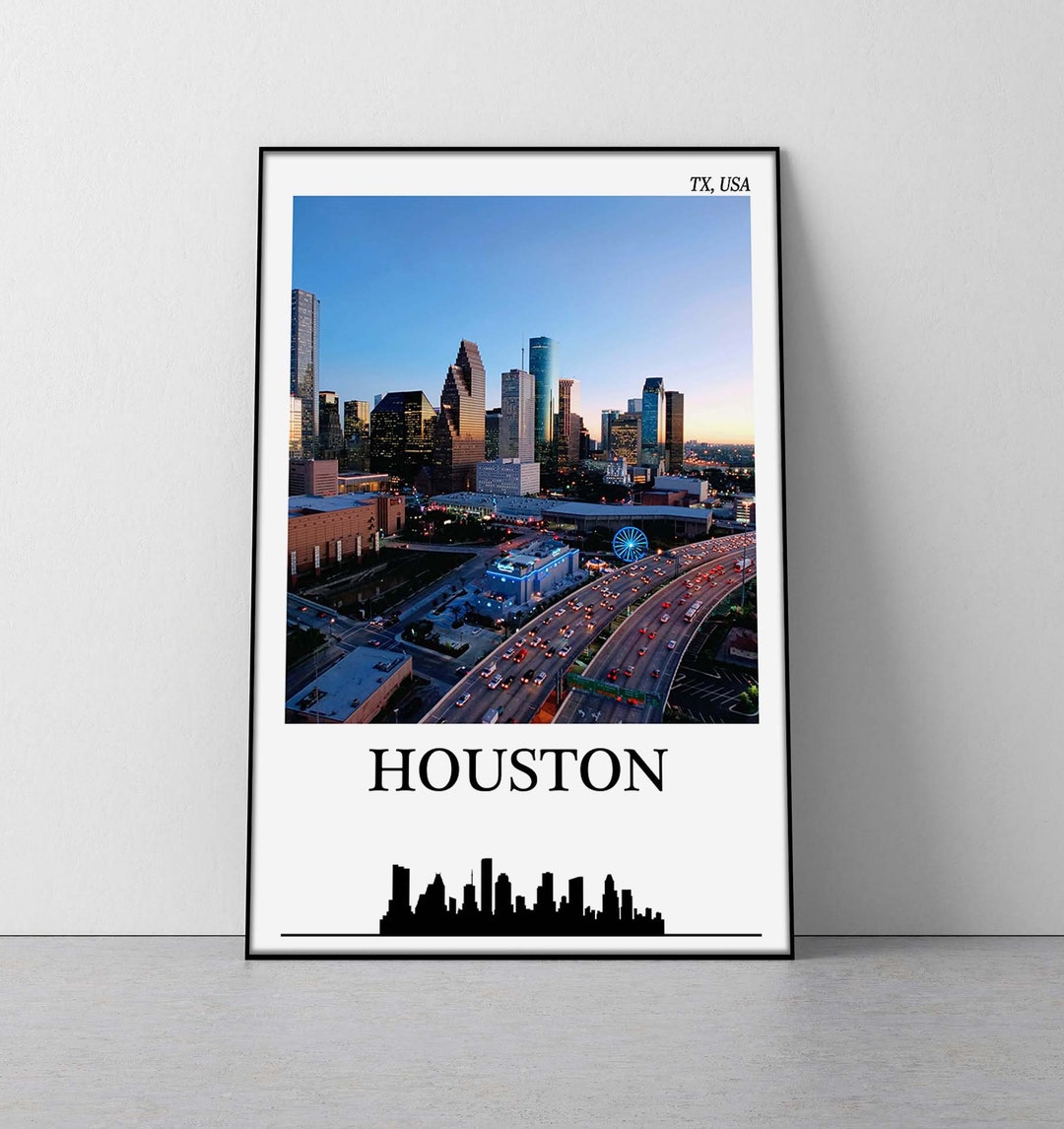 Houston, Texas Poster Houston Print Texas Poster Houston Travel Poster ...