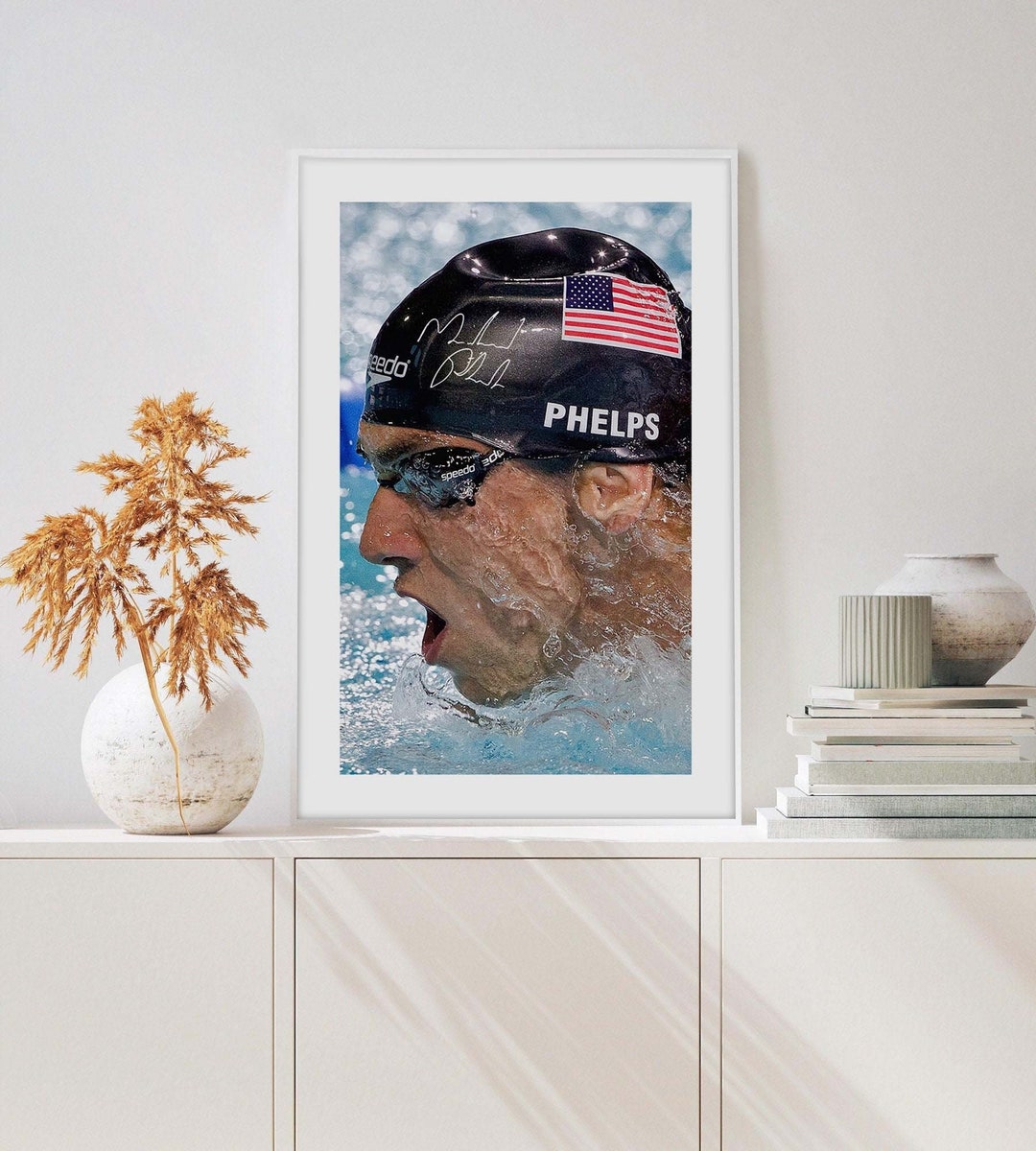 Michael Phelps Poster Michael Phelps Team Usa Olympics Swimming Print ...