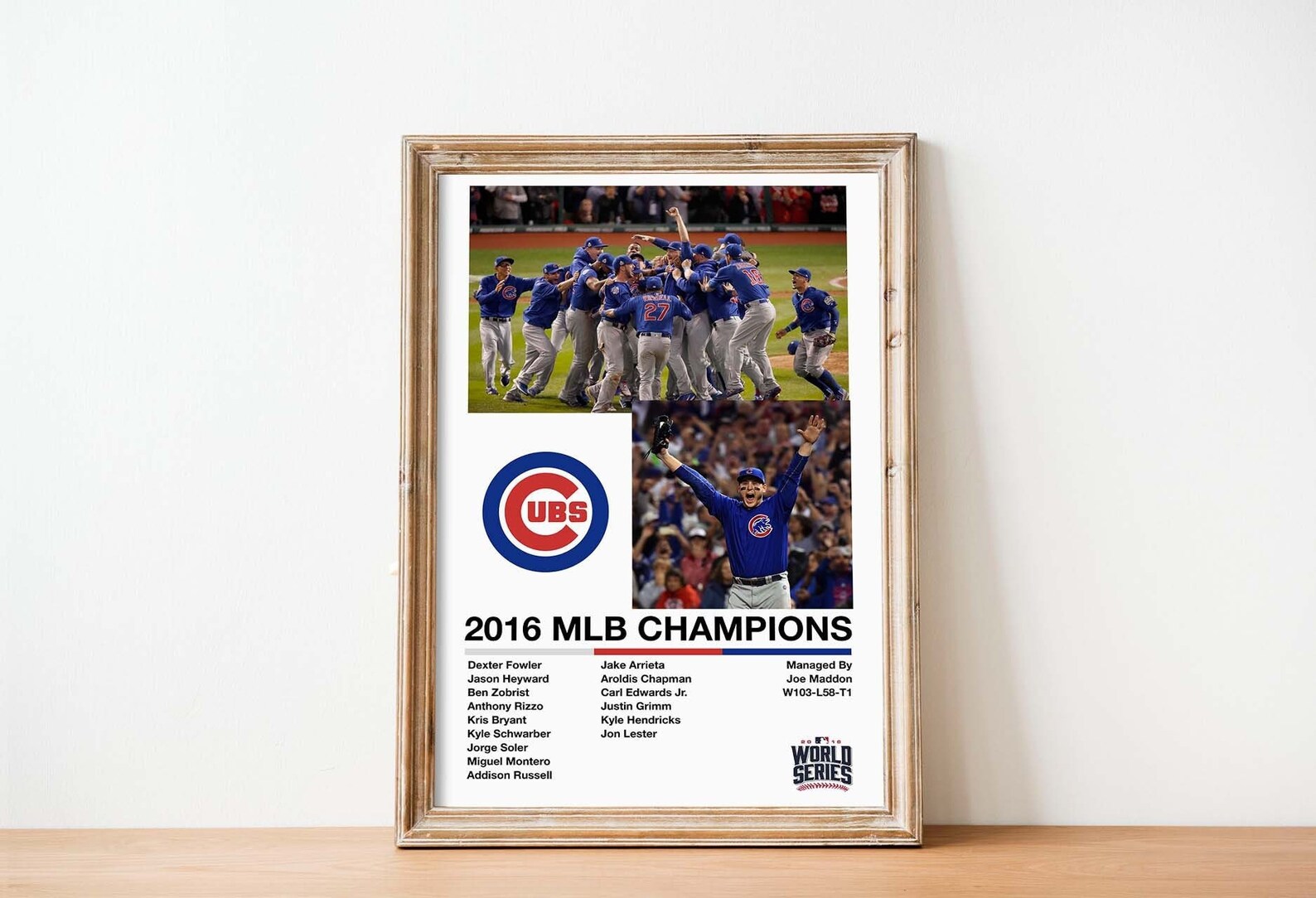 Chicago Cubs 2016 World Series Poster Cubs Mlb Championship Print 2016 ...
