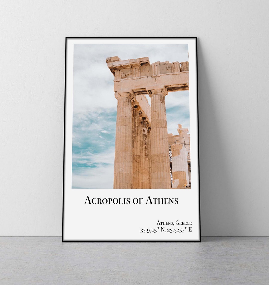 Acropolis Parthenon Poster Athens Print Parthenon Poster Ancient Greece ...