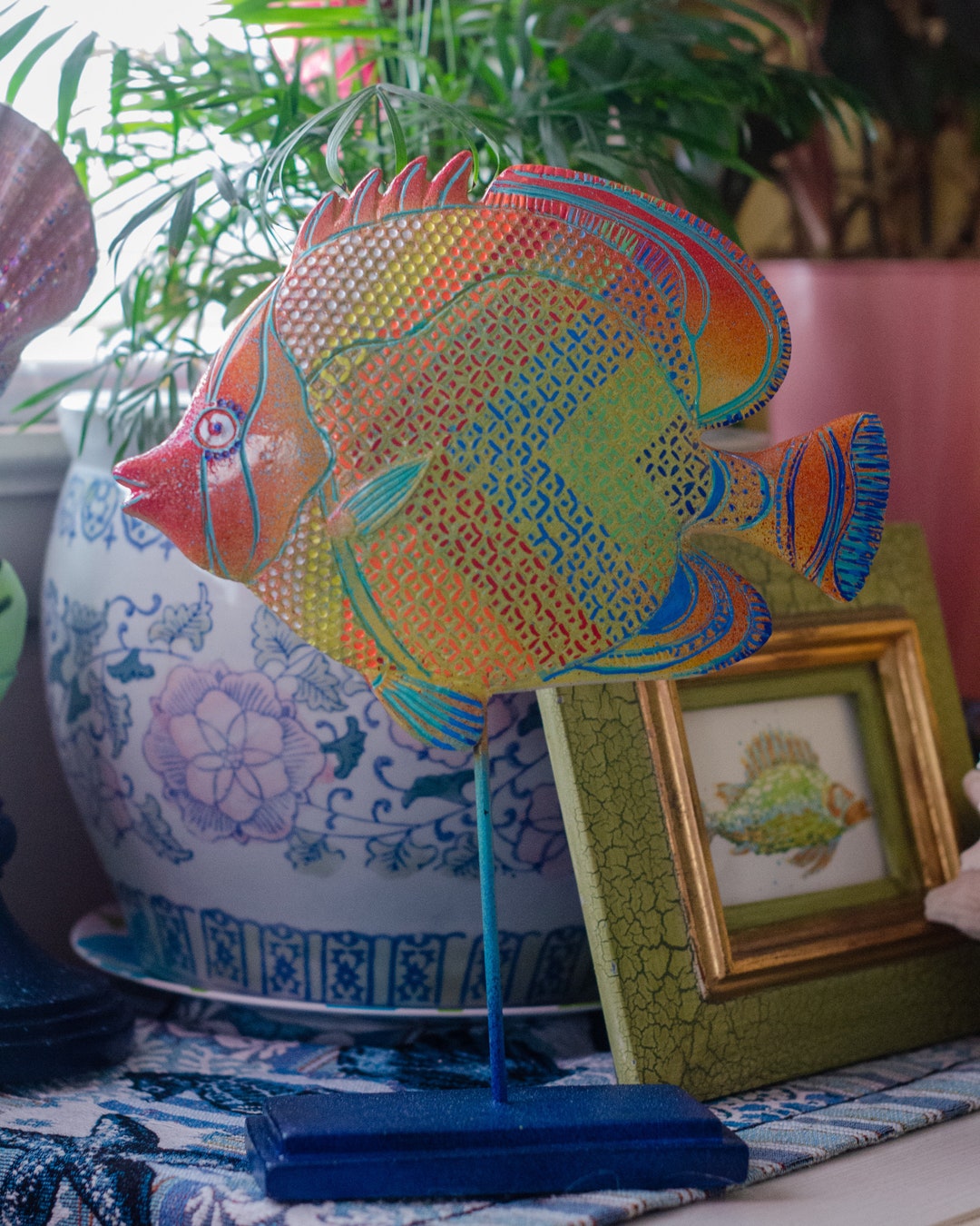 3d Resin Rainbow Chevron Fish - Etsy