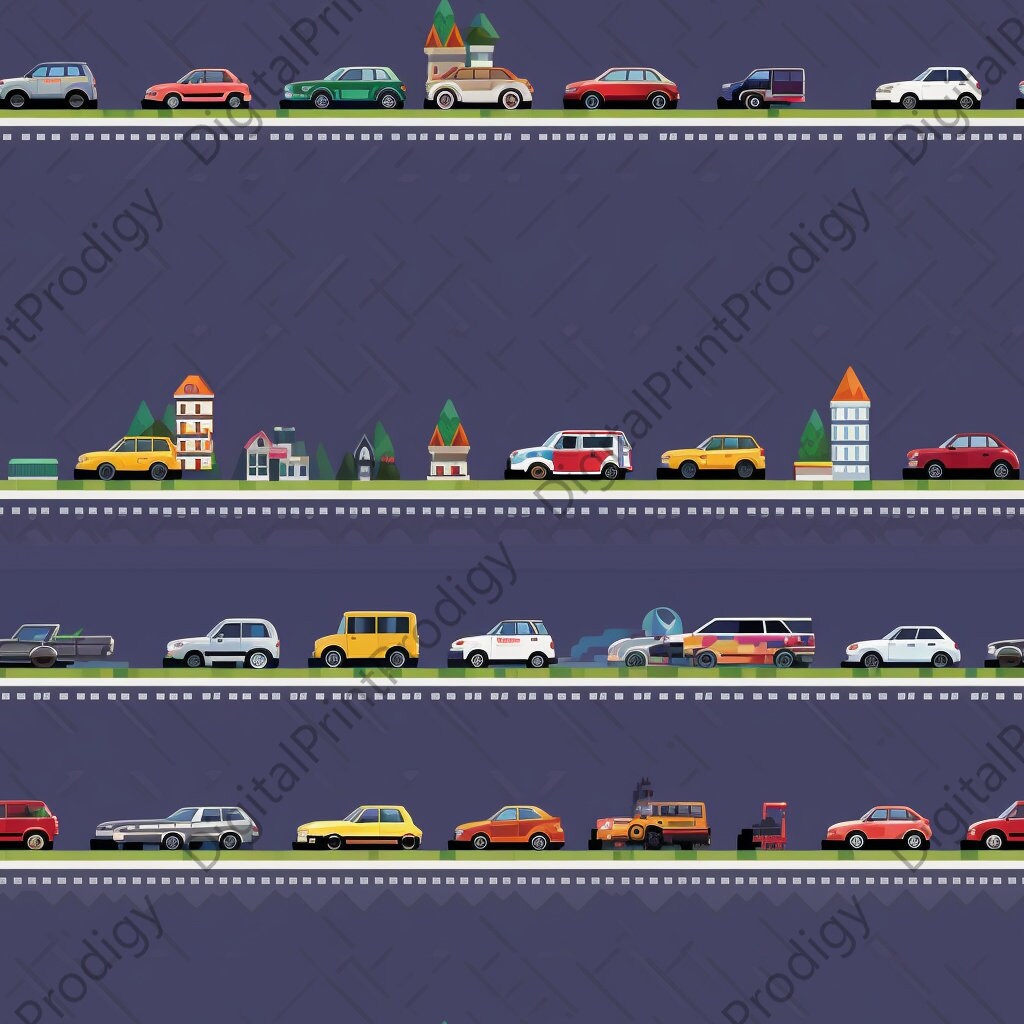 Retro Wheels: Pixel Art-style Timeline of Iconic Cars - Etsy Ireland