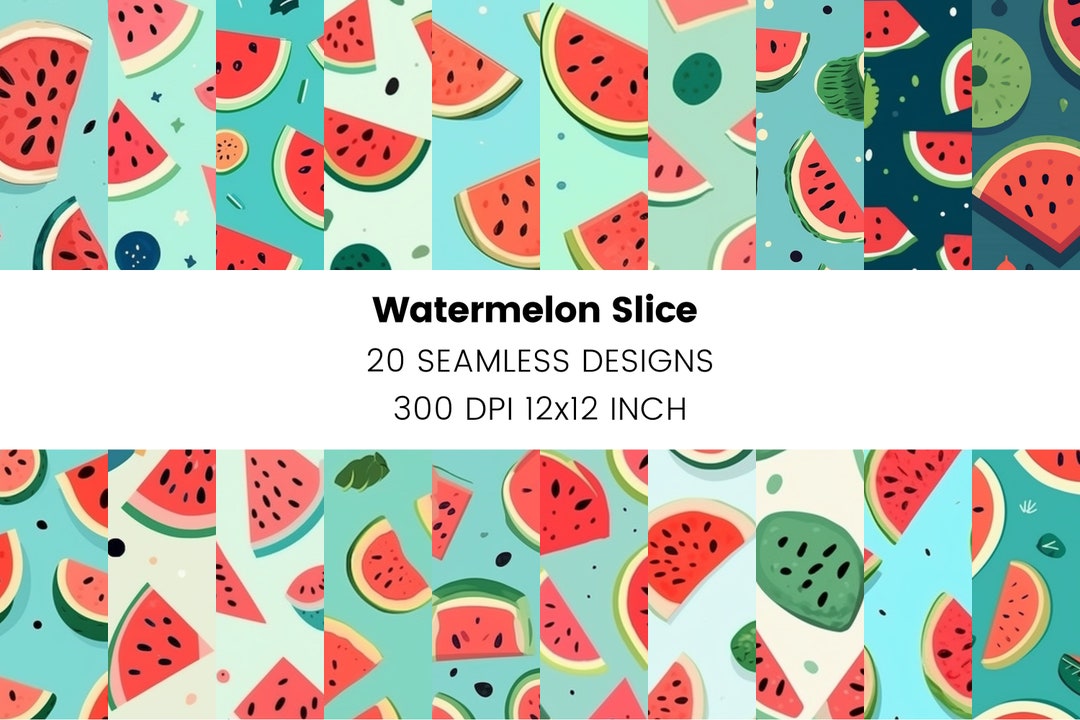 Juicy Watermelon Digital Papers, Seamless Pattern, Commercial Use ...