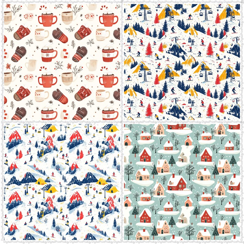 20 Winter Wonderland Seamless Digital Papers – Snowy Patterns, Cozy ...