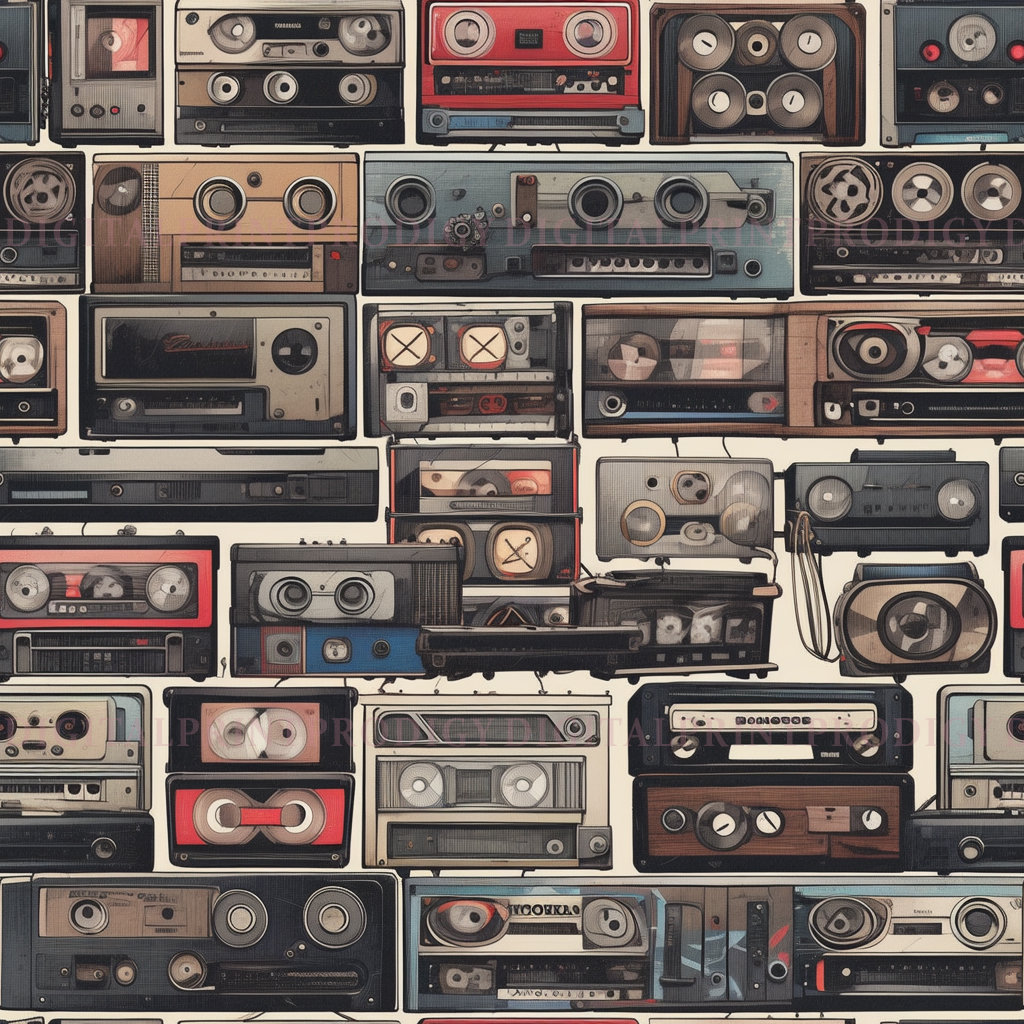 Old School Boomboxes and Cassette Tapes Seamless Patterns - Etsy