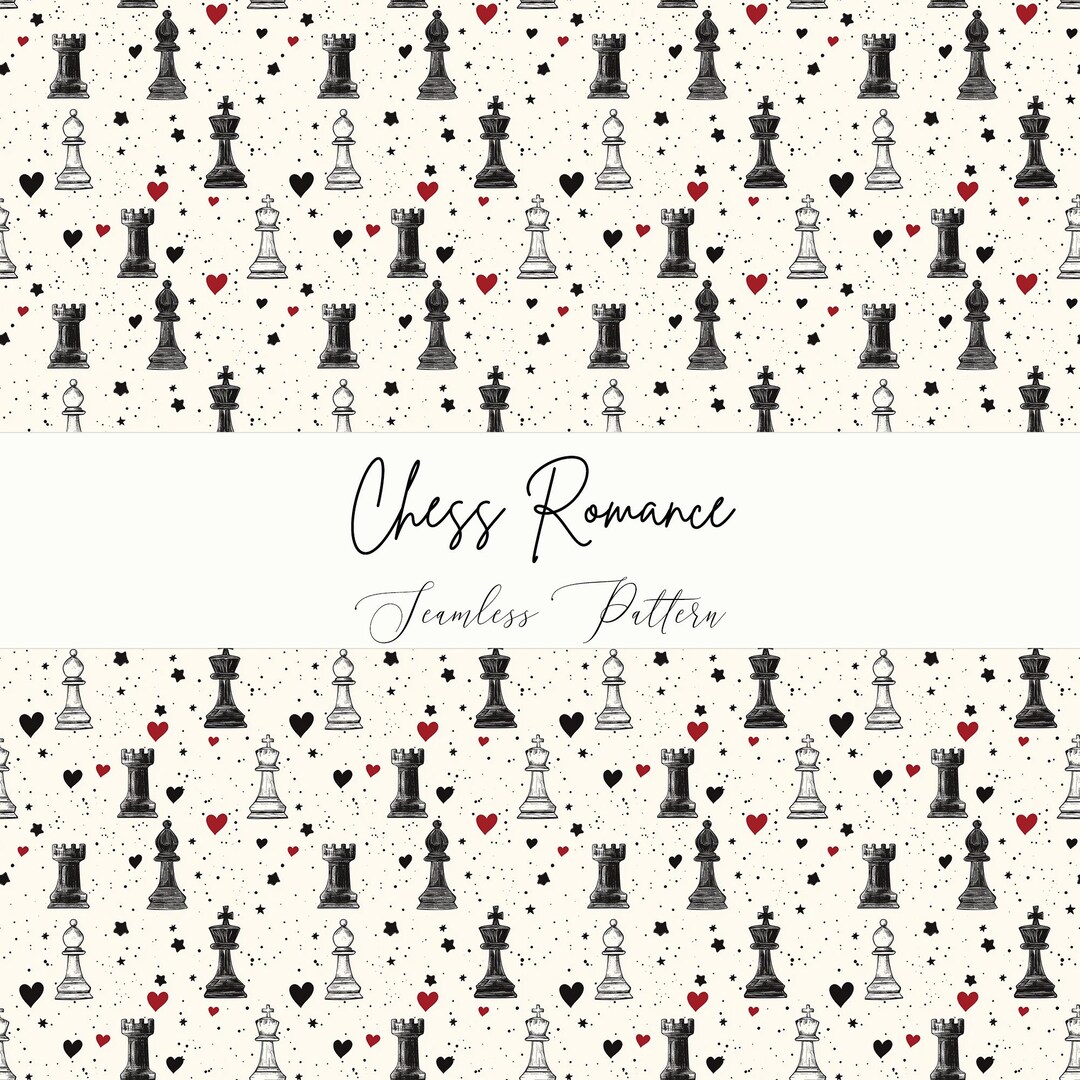 Chess Romance Seamless Pattern for POD and Scrapbooking – Vintage ...
