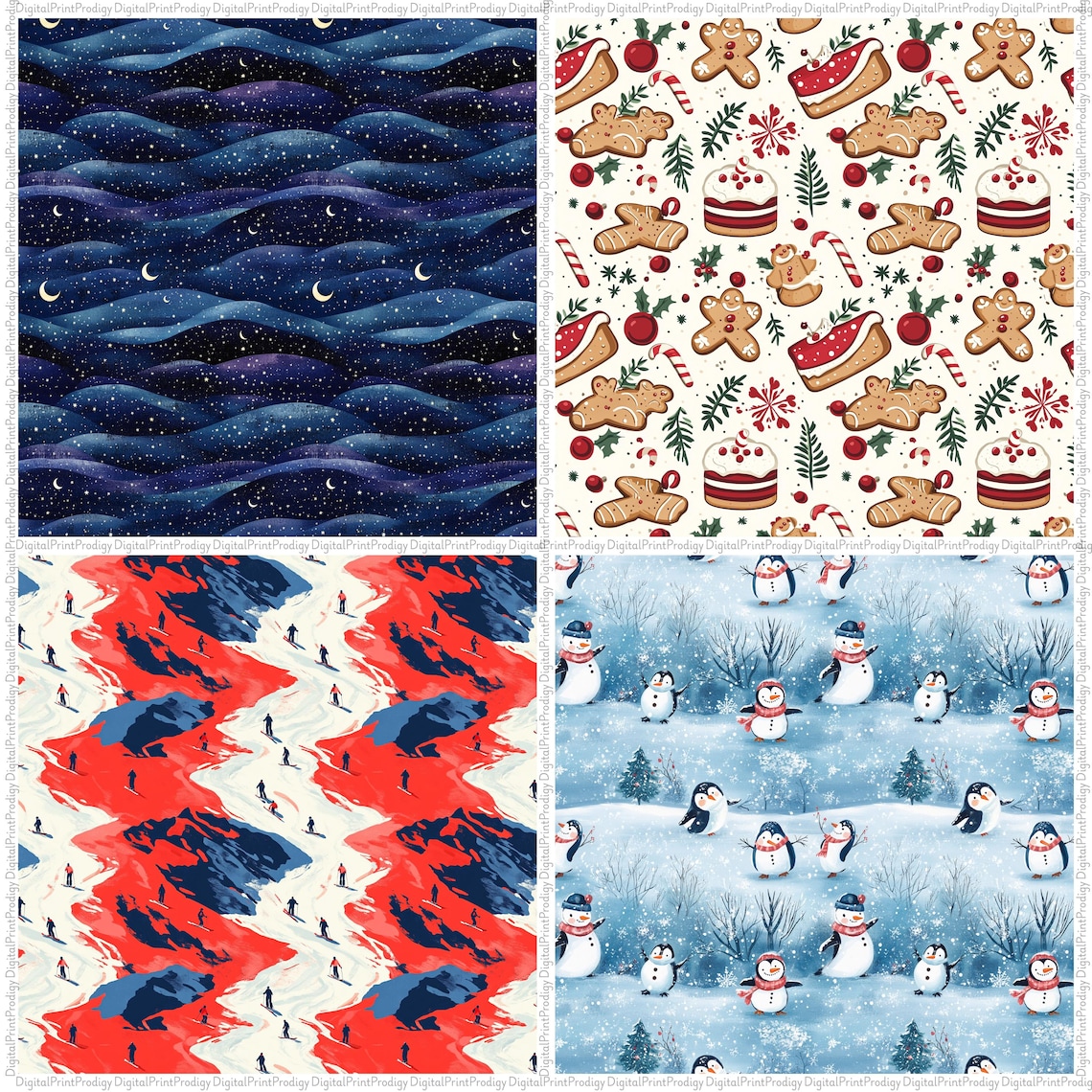 20 Winter Wonderland Seamless Digital Papers – Snowy Patterns, Cozy ...