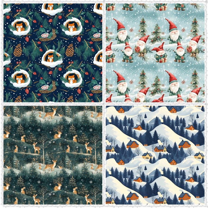 20 Winter Wonderland Seamless Digital Papers – Snowy Patterns, Cozy ...