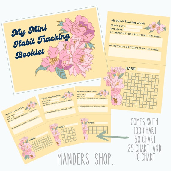 Mini Habit Tracker Sticker Chart Booklet for Adults | Etsy