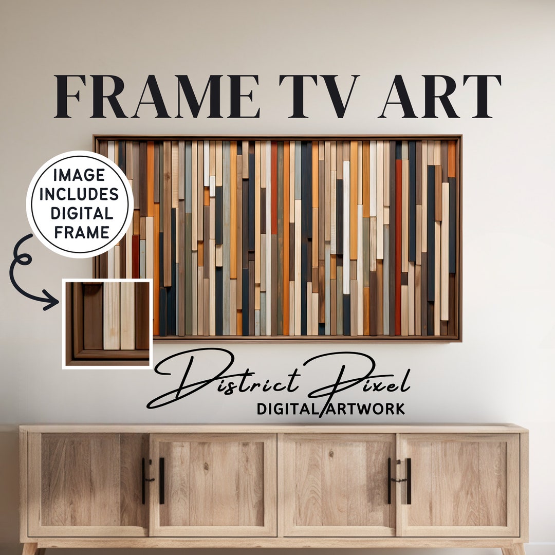 Samsung Frame TV Art Wooden Mosaic Vertical Line Art TV Art - Etsy