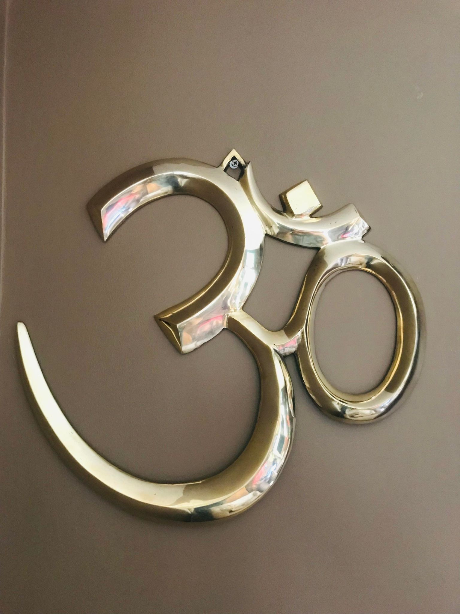 Om Symbol Wall Hanging (brass)/om Symbol Wall Decor/brass Om Wall Art ...