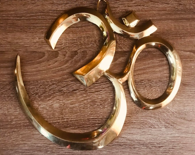 Om Symbol Wall Hanging brass/om Symbol Wall Decor/brass Om Wall Art ...