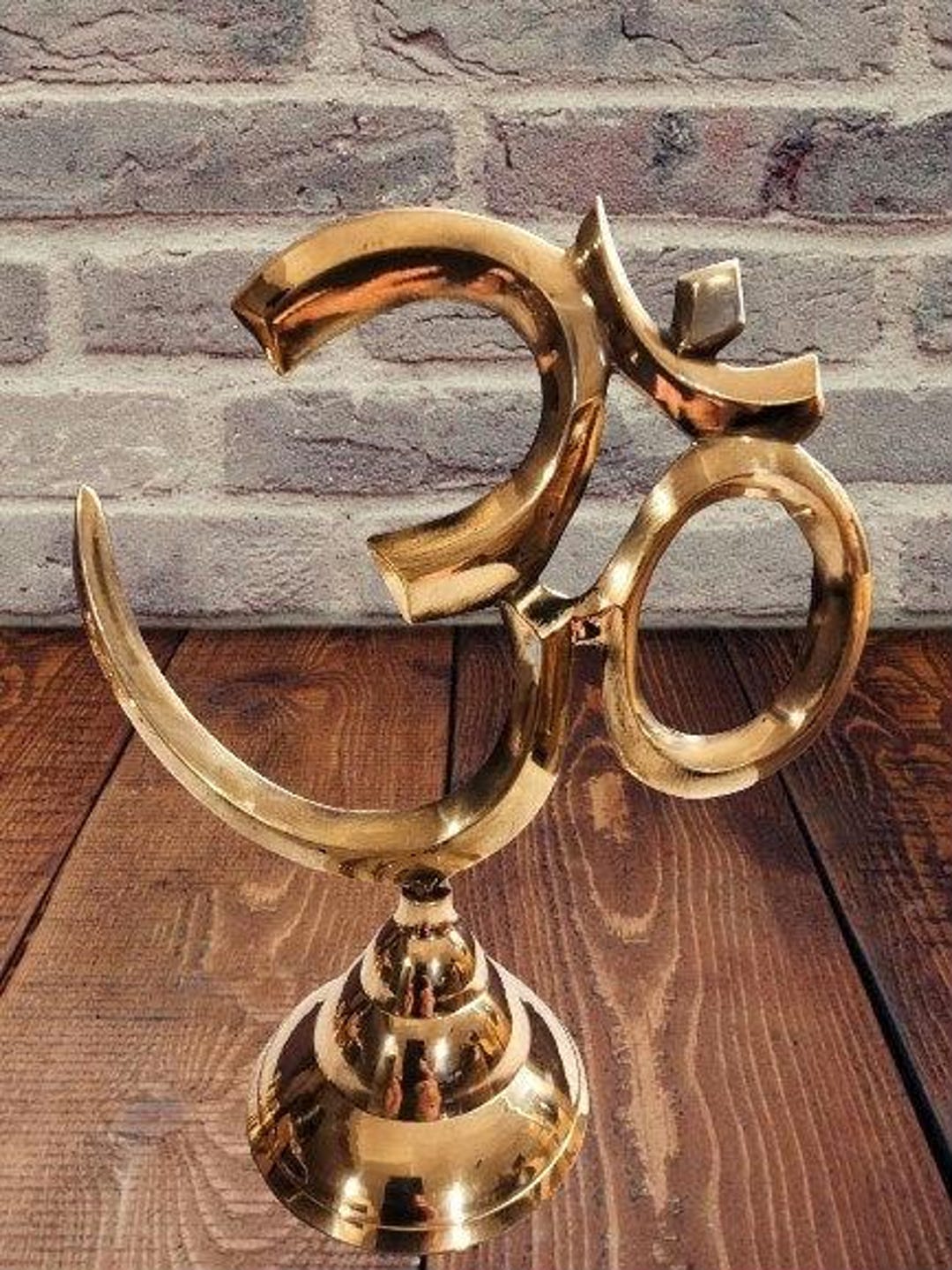 OM Symbol Table Decor/brass Om Office Art/table Decoration Yoga/table ...