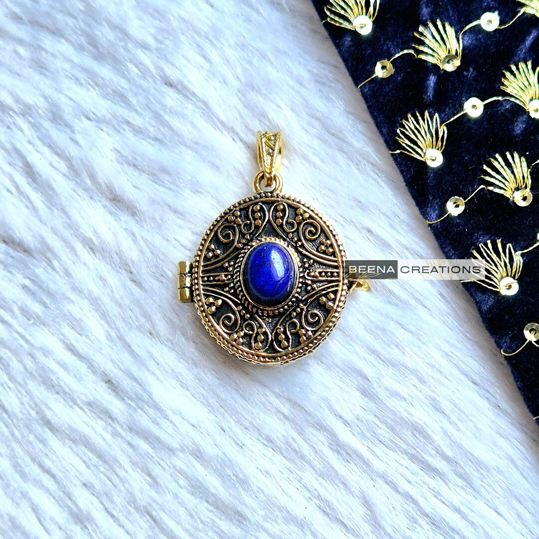 Lapis Secret Box, Oval Secret Box, Ethnic Pendants, Amulet Pendent ...