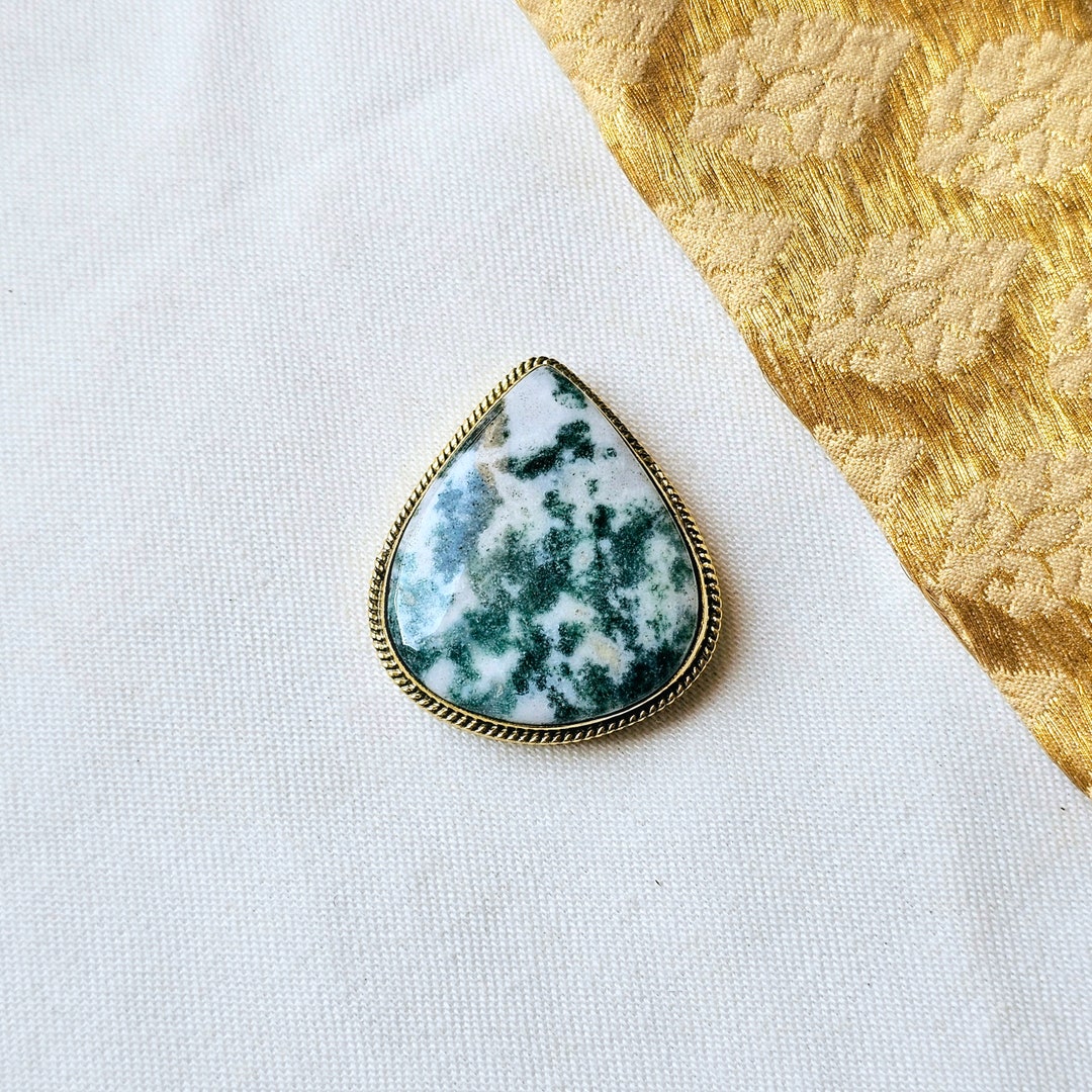 Beautiful Mosagate Grooved Stones Brass Frame Grooved Stone - Etsy