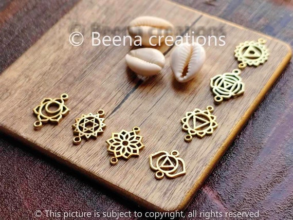 7 Chakra Charms Chakras Pendents Boho Charms Brass Charms - Etsy