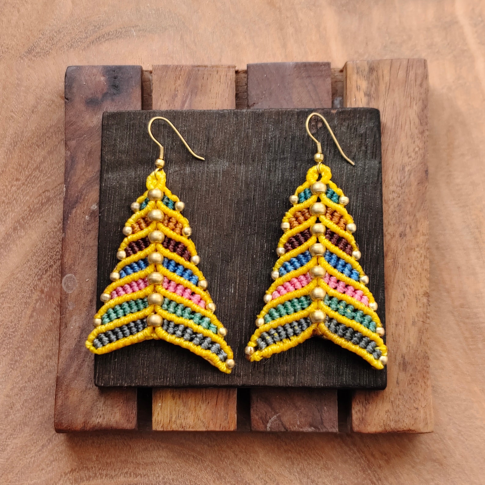 Beautiful Macrame Earring, Multi Colour, Macrame Earring, Micro Macrame ...
