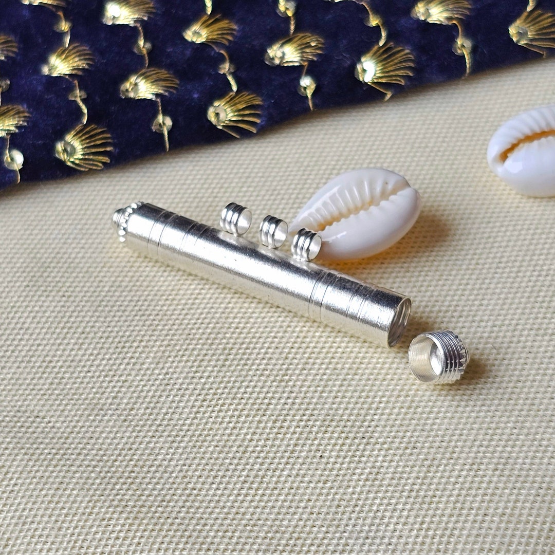 Long Silver Filled Secret Box,prayer Box, Ethnic Pendents, Amulet ...