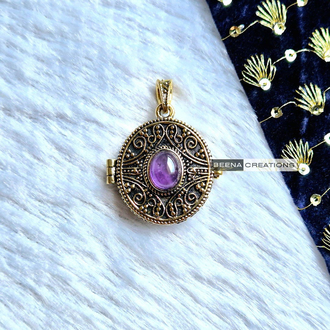 Amethyst Secret Box, Oval Secret Box, Ethnic Pendants, Amulet Pendent ...