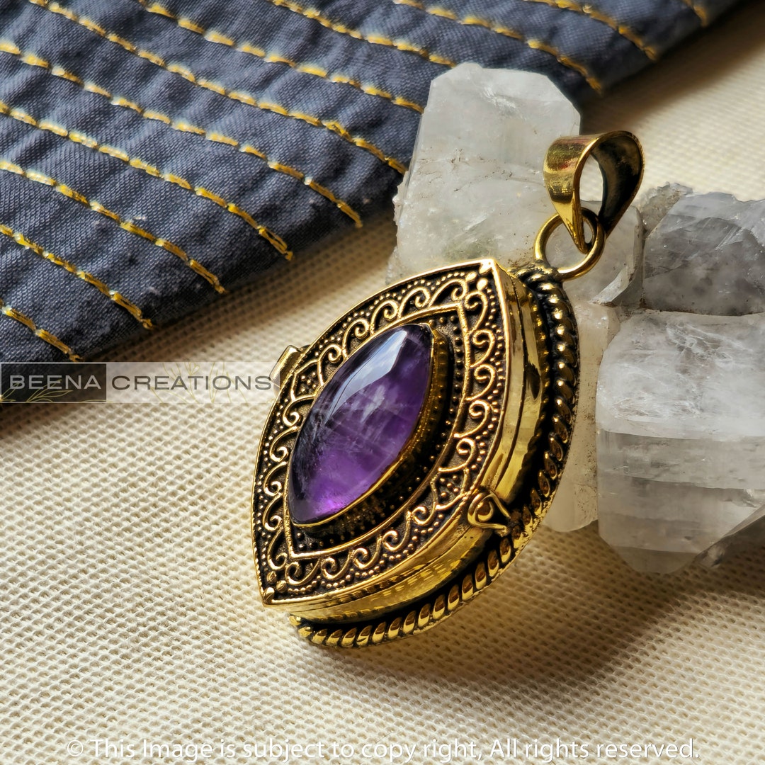 Amethyst Secret Box, Prayer Box, Ethnic Pendents, Amulet Pendent ...
