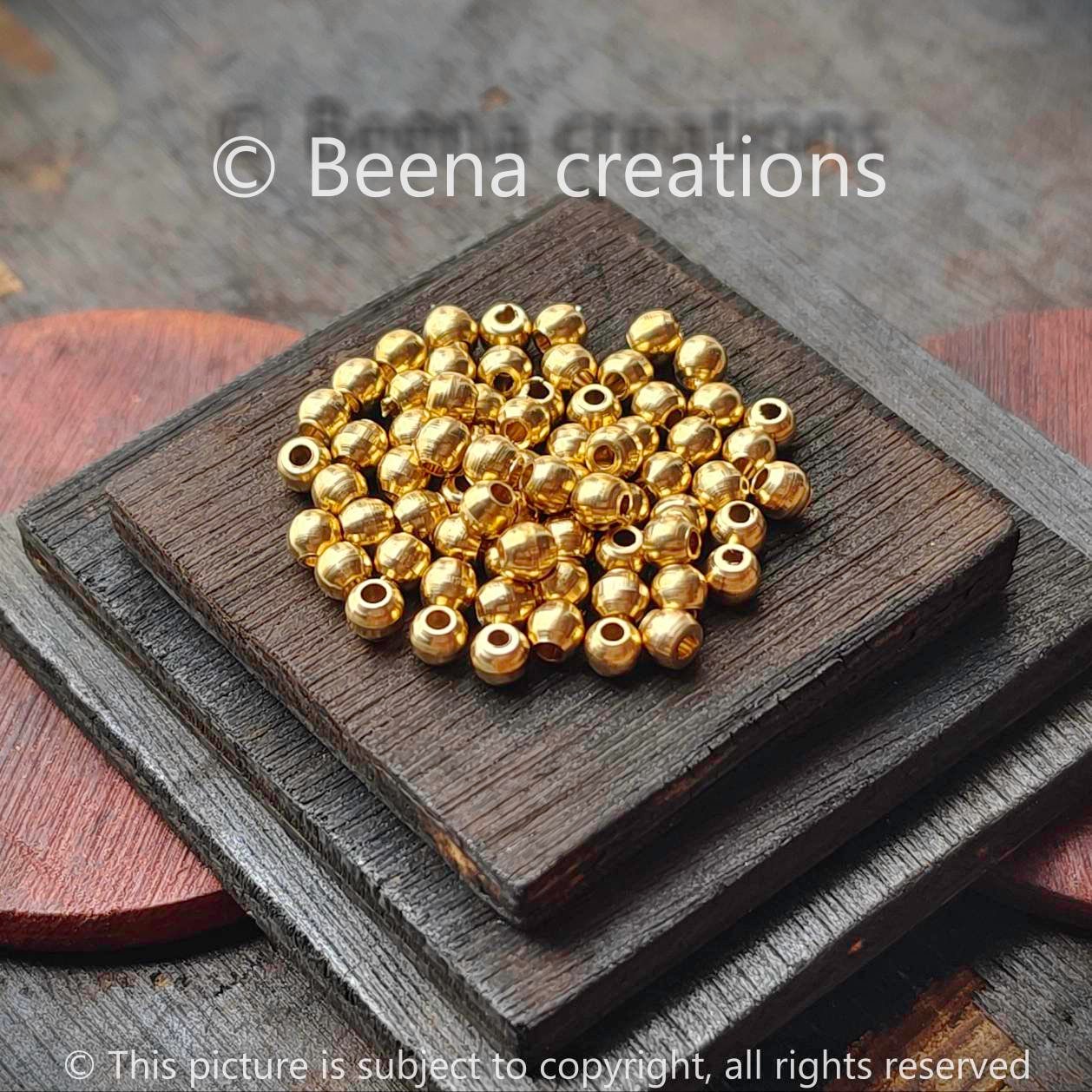 4MM Round Brass Beads Silverfilled Round Beads Metal Beads - Etsy