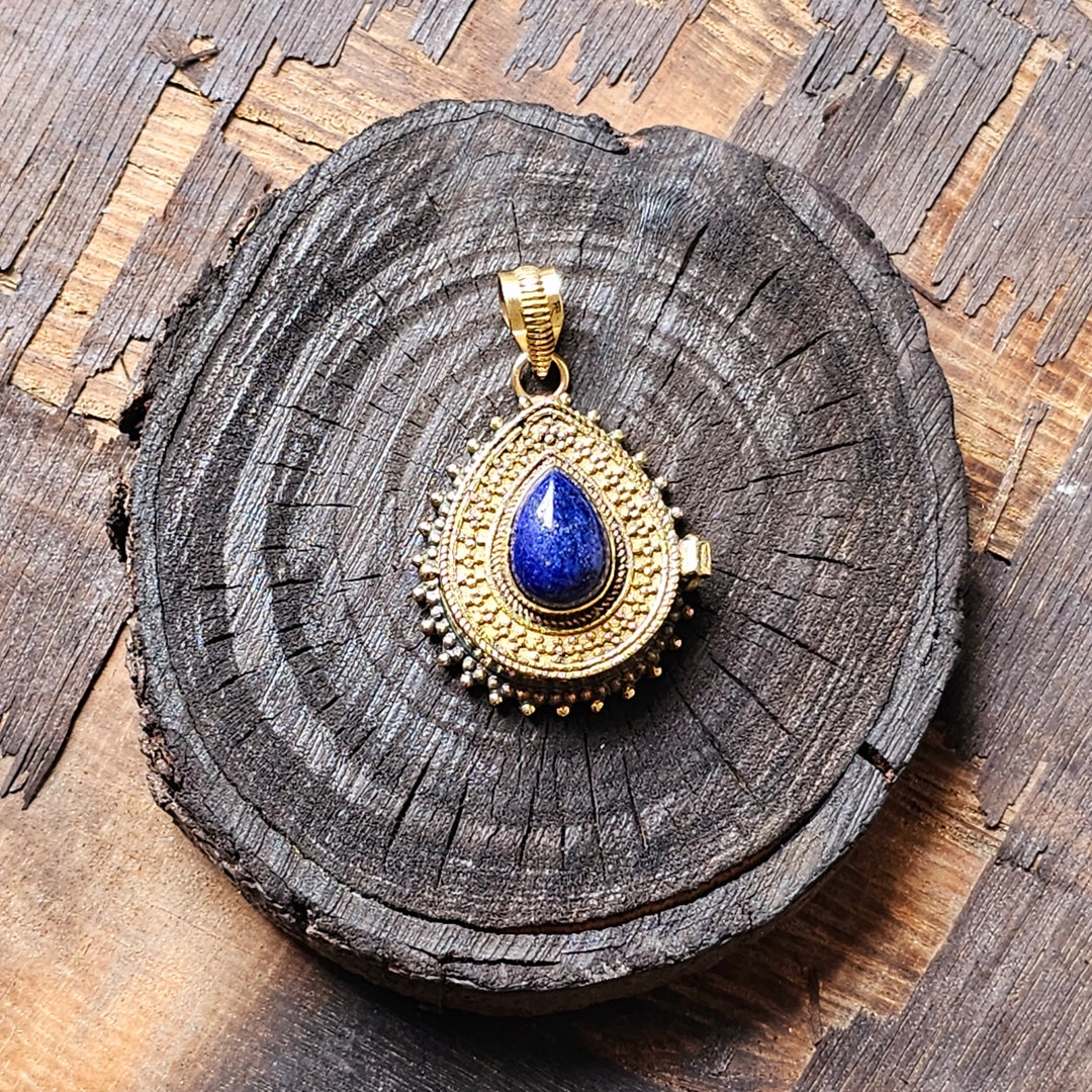 Lapis Secret Box, Prayer Box, Ethnic Pendents, Amulet Pendent, Vintage ...