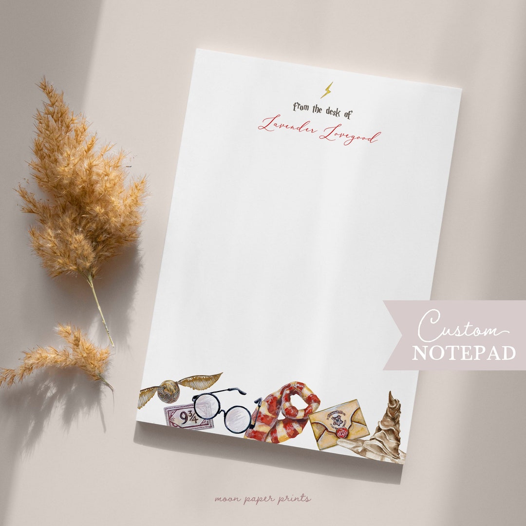 Personalized Wizard School Notepad Stationery for Wizards - Etsy