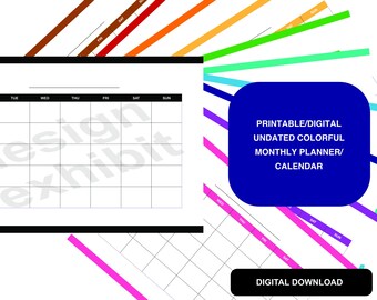 Editable Undated Multi-color Calendar - Etsy