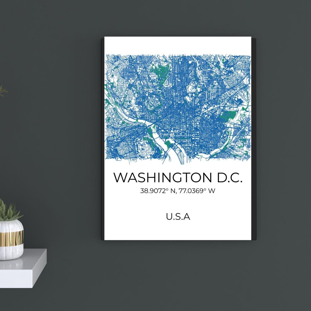 Washington DC Map | Wall Art | Printable Art | Digital Download - Etsy