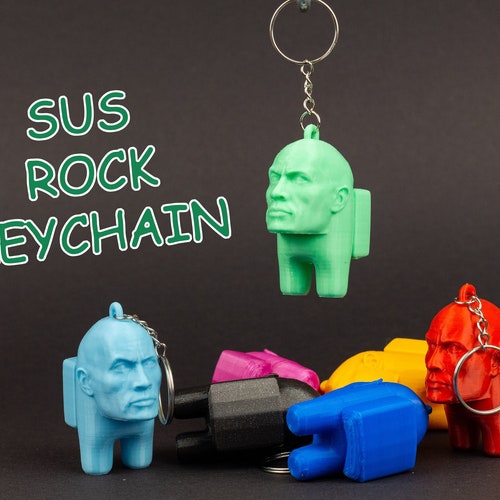 The Rock Among Us Keychain Dwayne Johnson 3D Printed - Etsy