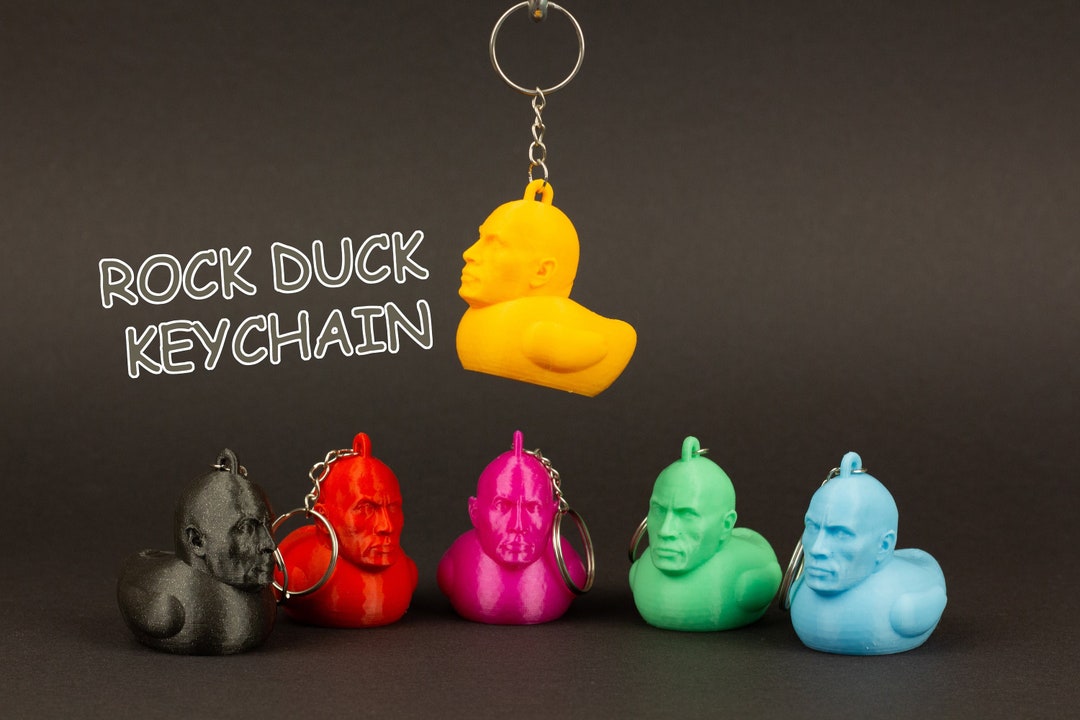 The Rock Duck Keychain Custom Colors 3D Printed Fidget Toy - Etsy