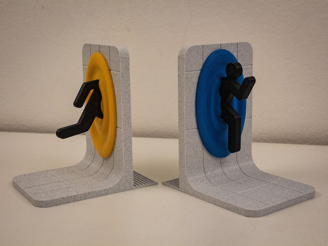 Portal Bookends Video Game Inspired Home Decoration 3D Printed PC Xbox ...