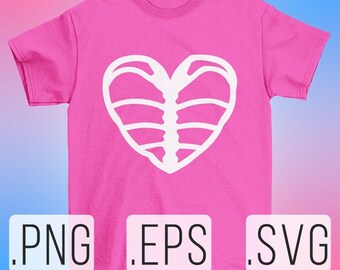 Skeleton Rib Cage Heart SVG Heart SVG Ribs SVG X-ray - Etsy