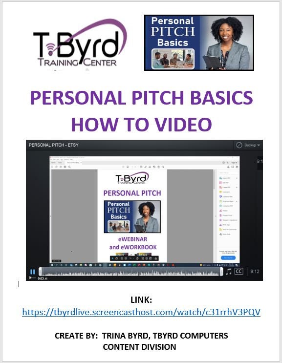 Personal Pitch BASICS - Etsy