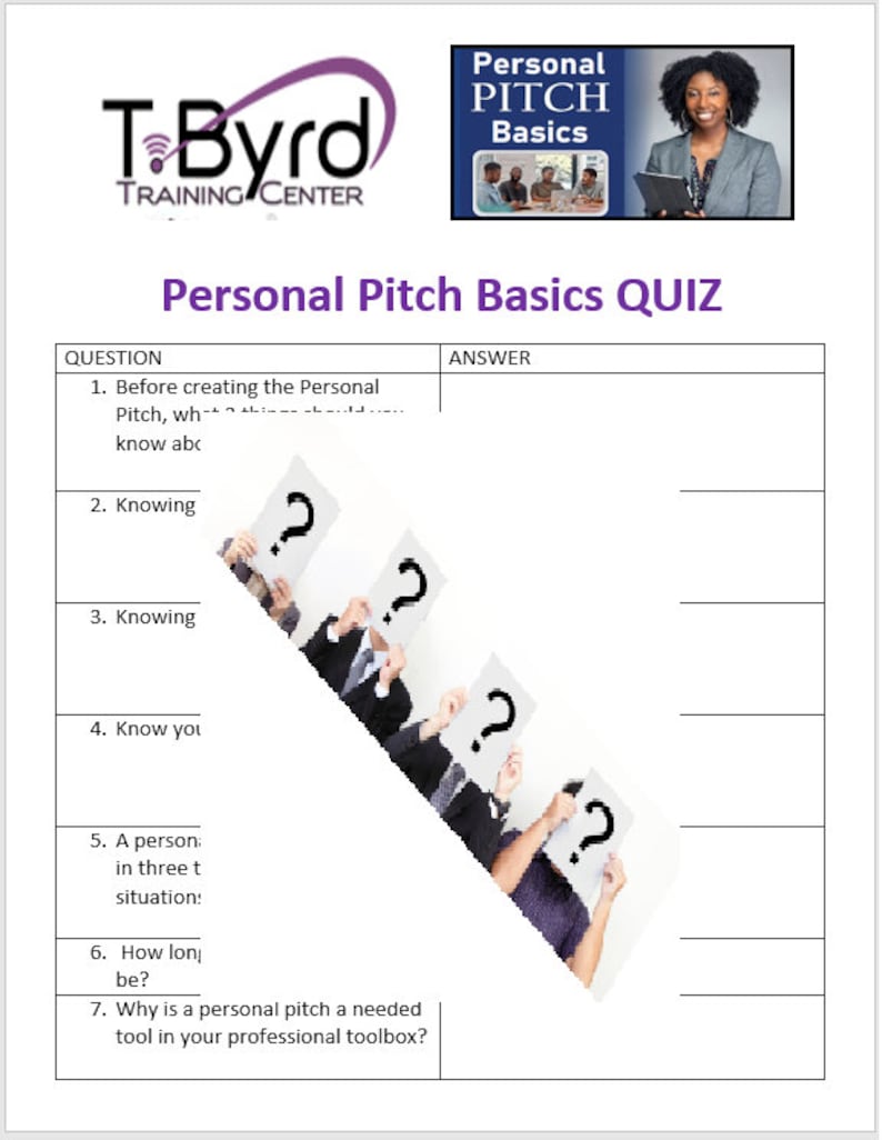 Personal Pitch BASICS - Etsy