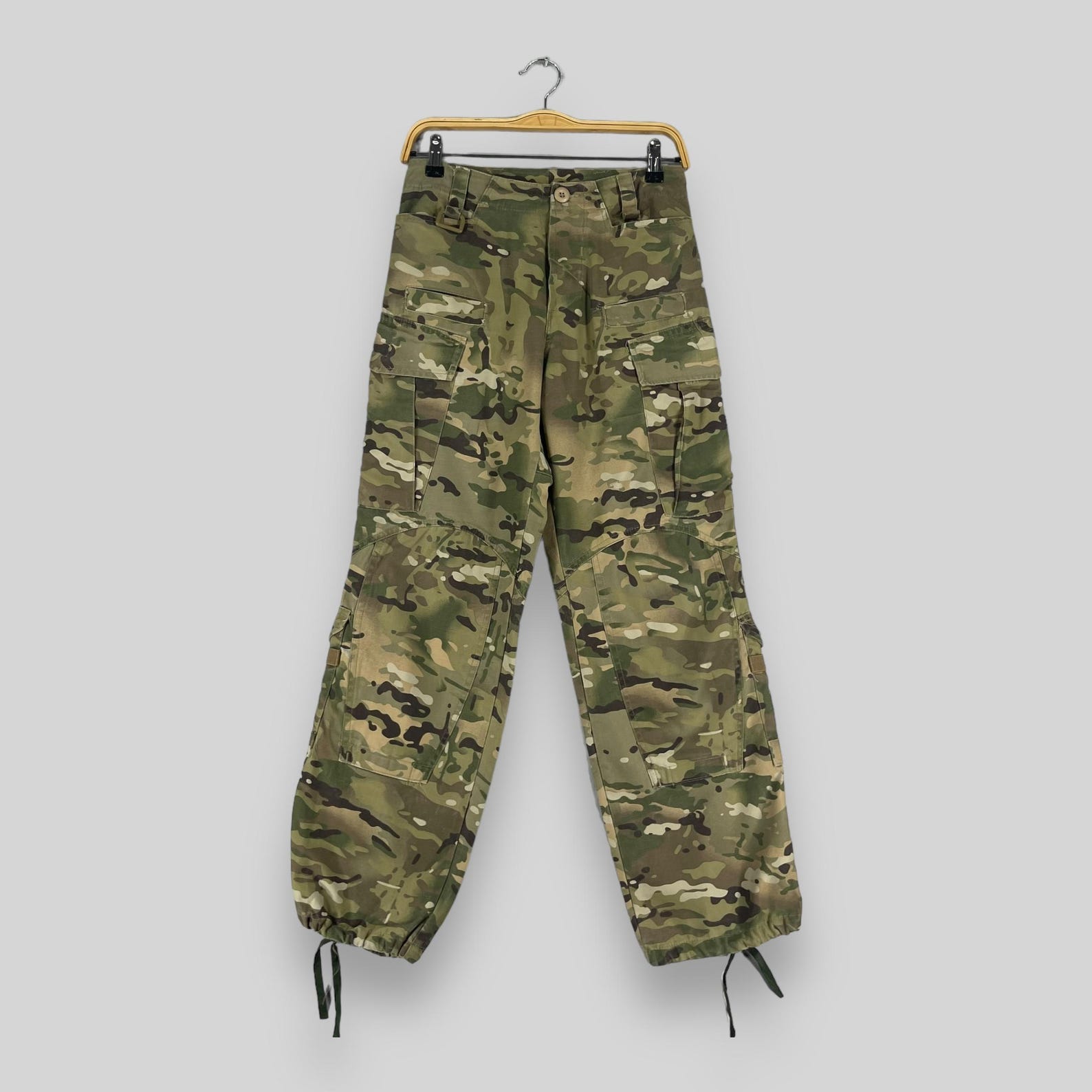 W28 L28 Vintage Military Camouflage Cargo Drawstring Pant Multi Pocket ...