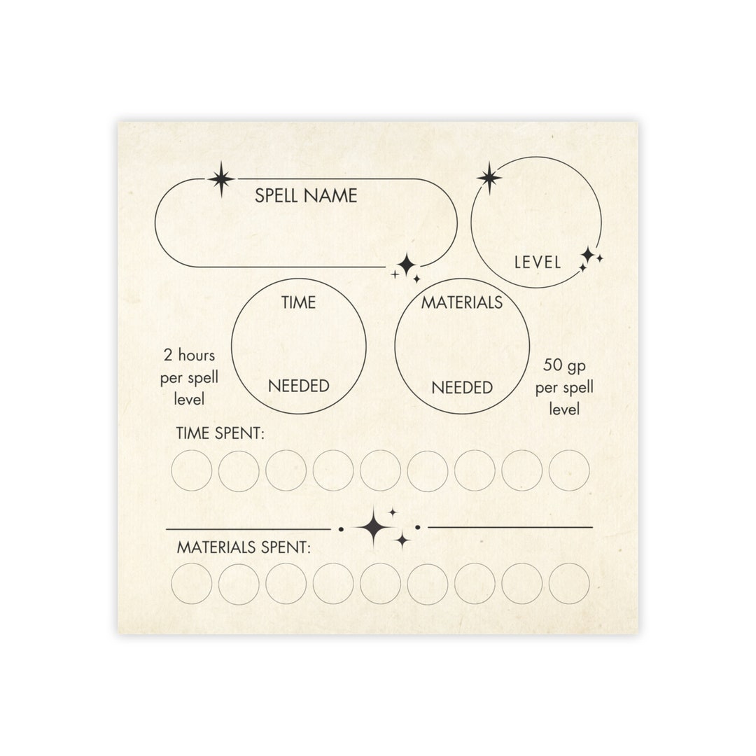 Dnd Wizard Spell Tracker Dungeons and Dragons Wizard Spellbook Tracker ...