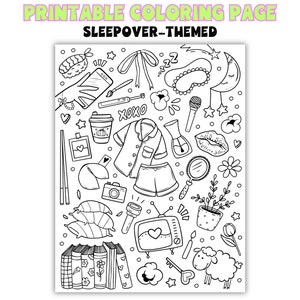 Printable Sleepover Coloring Page, Slumber Party-themed Activity - Etsy