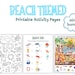 Beach Fun Activity Pages for Kids, Ocean Themed Printables, Educational ...