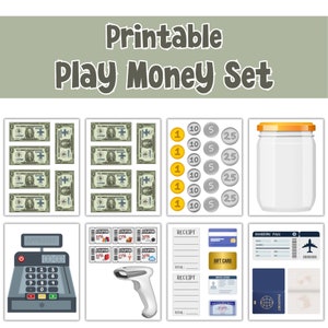 Printable Play Money Set for Kids, Educational and Imaginative Play ...