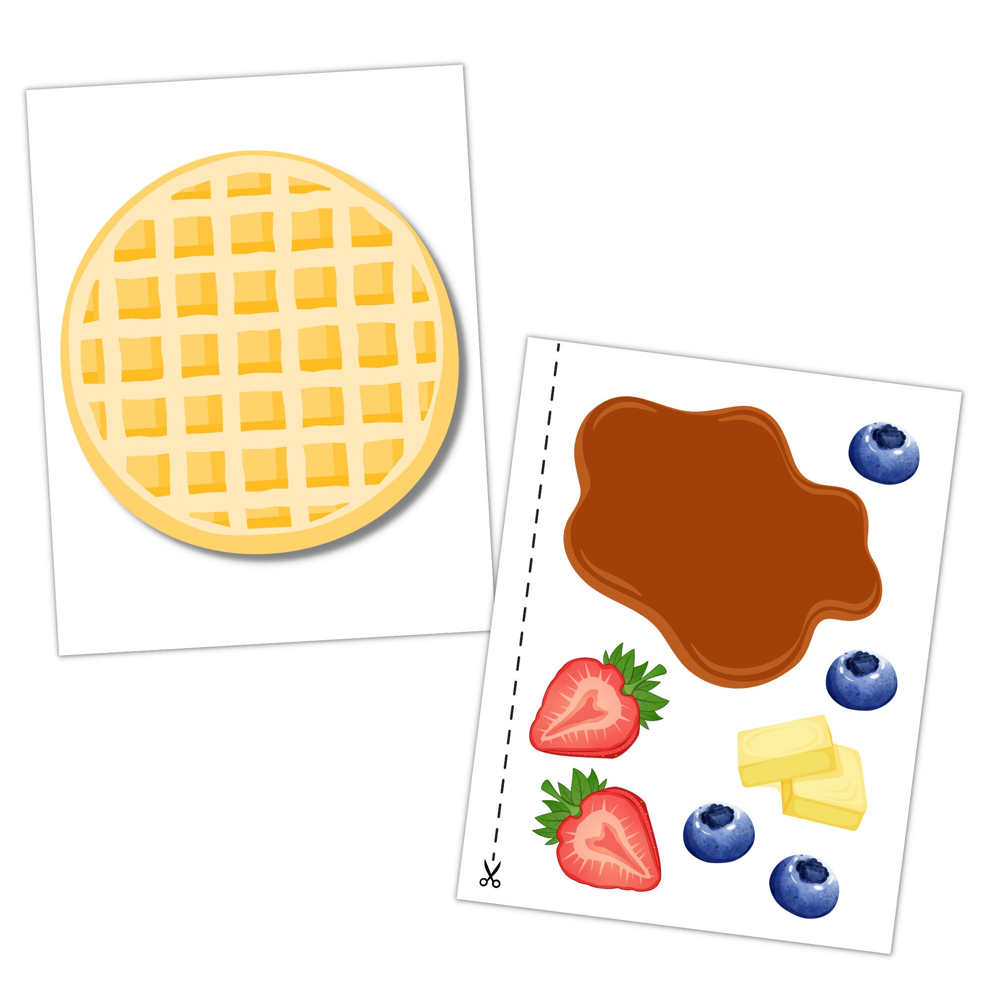 Printable Food Assembly Kit, Waffle Cut and Create, Printable Crafts ...