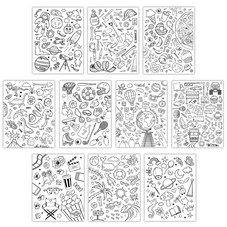 Doodle Coloring Pages Big Bundle, 20 Fun and Unique Coloring Sheets for ...